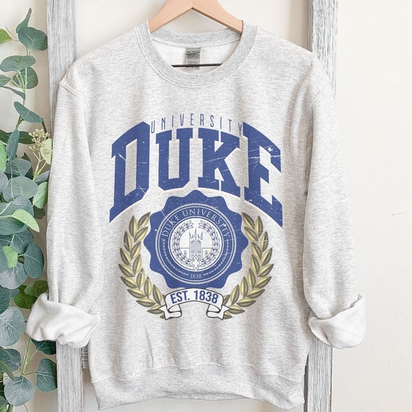 Gildan | Tops | Retro Duke Vintage Sweatshirt In Classic Gray | Poshmark